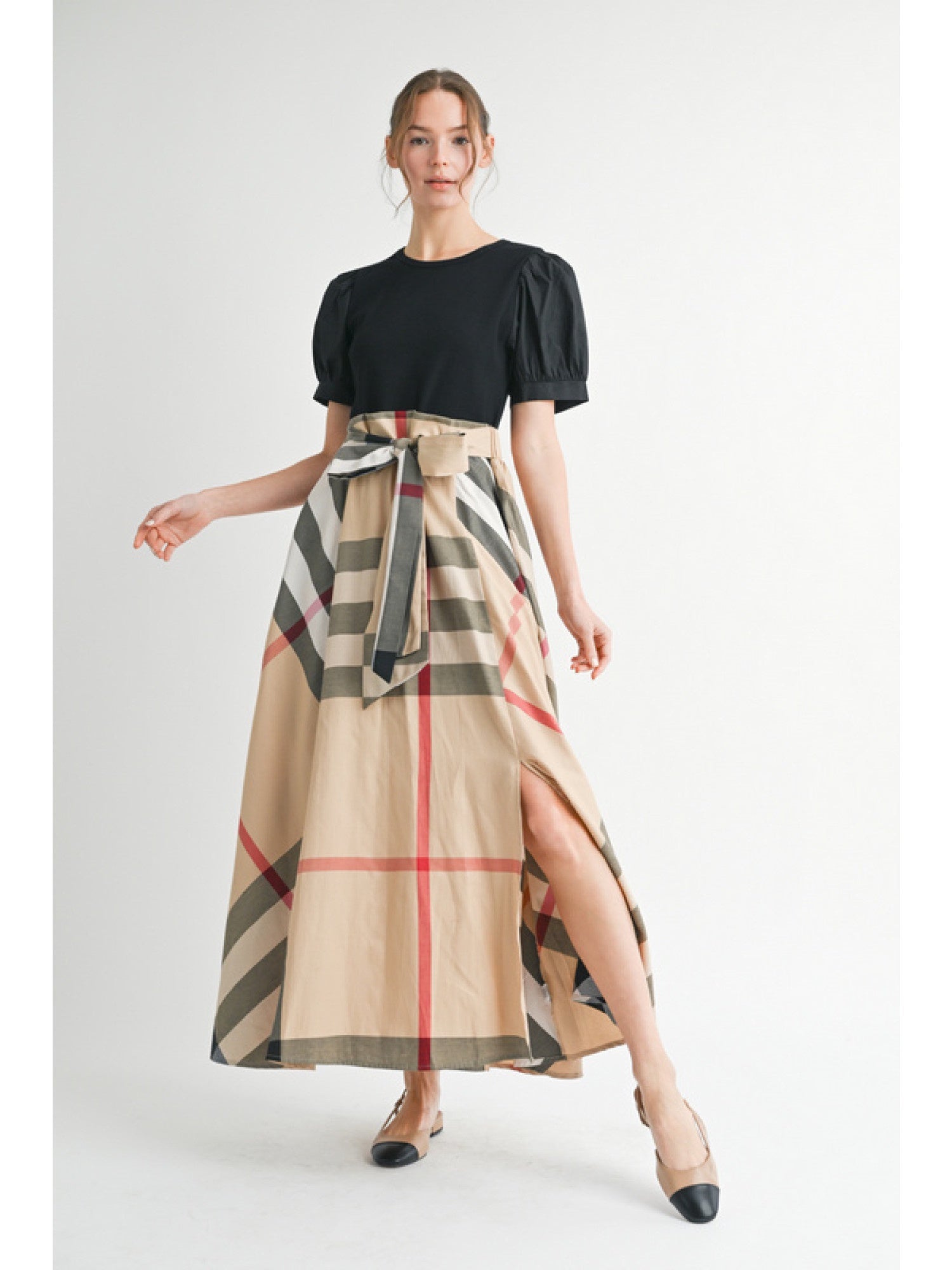 Checkered Pattern Dress with Maxi Skirt – Hello Beautiful Boutique